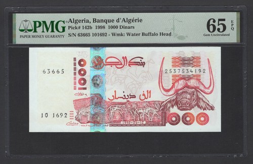 Algeria 1000 Dinars 1998 P142b Uncirculated Graded 65 | eBay