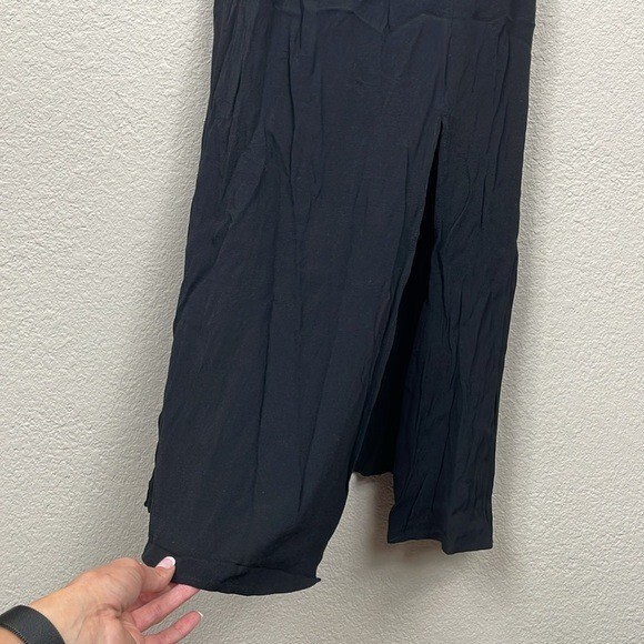 New Charles Henry Black Square Neck A Line Midi Dress with Slit Sz XS ...