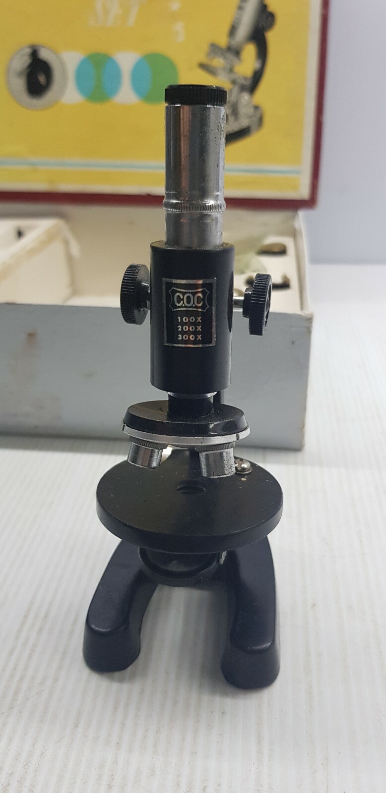 Vintage retro COC Japan Microscope kids set incomplete for display | eBay