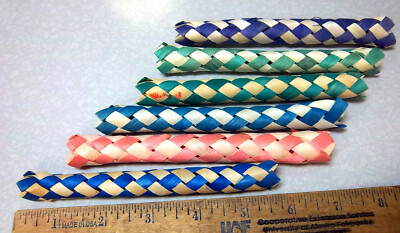 novelty set of 6 Chinese Finger trap toys, different colors, fun kids ...