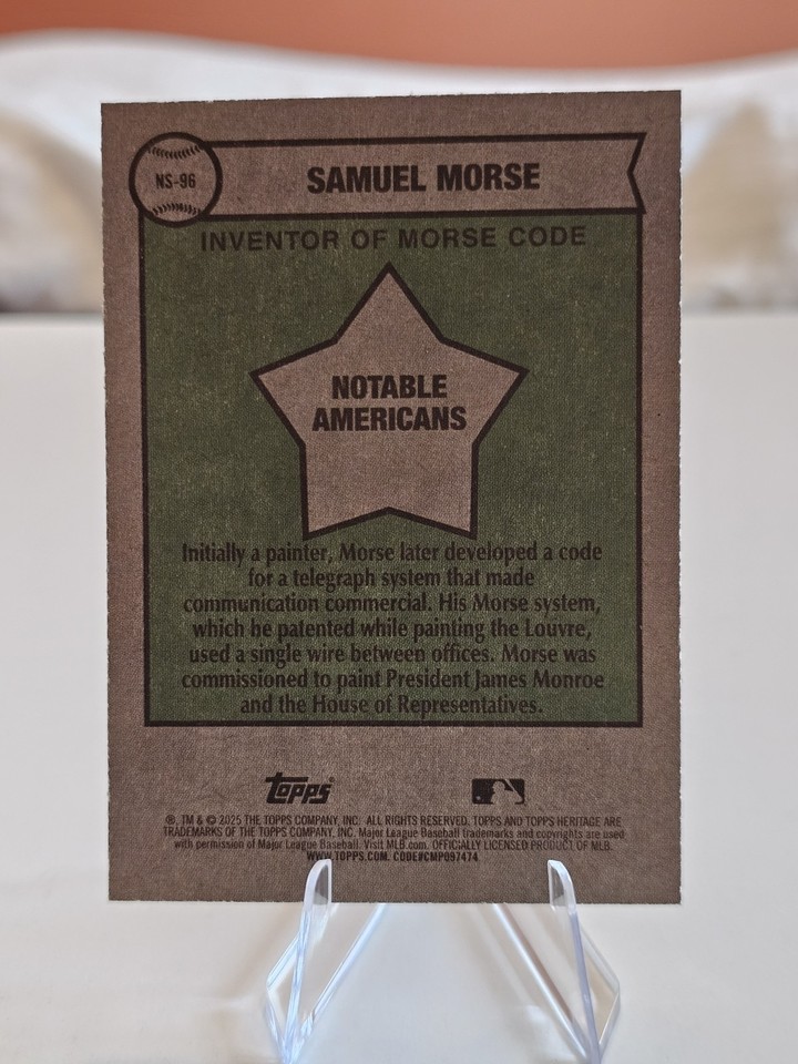 2025 Topps Heritage Notable Americans NS-96 Samuel Morse Inventor ...