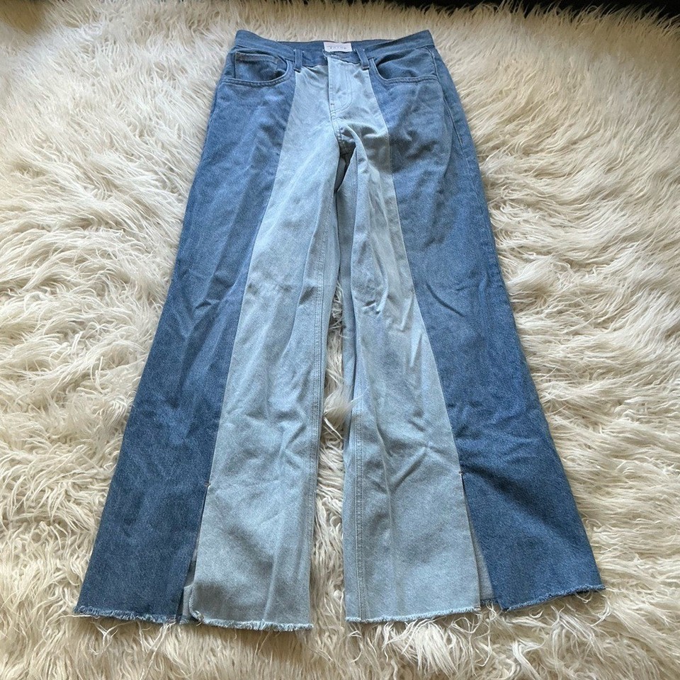 Frame Denim Wide-Leg Split Hem Jeans in Split Personality | eBay
