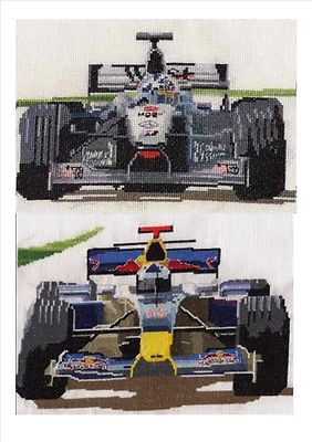 David Coulthard Formula 1 Red Bull or Mclaren counted cross stitch kit ...