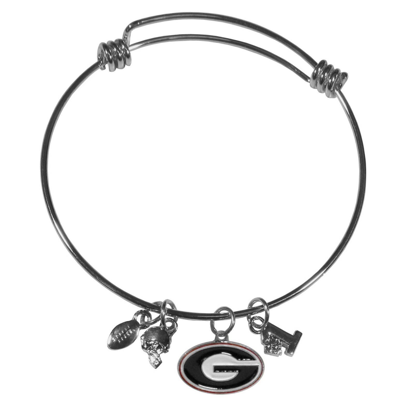 Georgia Bulldogs Wire Bangle Bracelet with Charms NCAA Licensed Jewelry ...