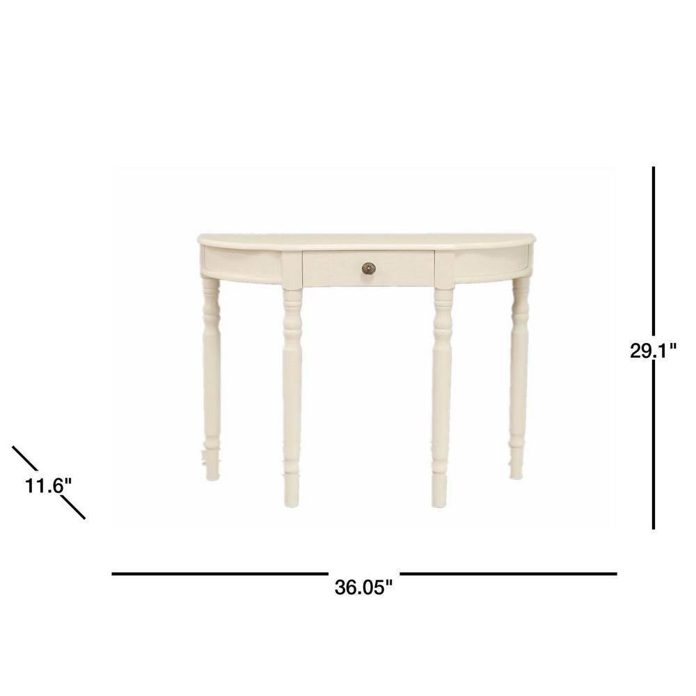 Dimensions Furniture Half Foyer Table Brown Wooden HALF ROUND CONSOLE