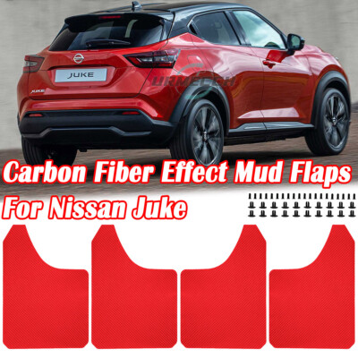 4x Carbon Red Mud Flaps Splash Guards For NISSAN JUKE F15 F16 NISMO ...