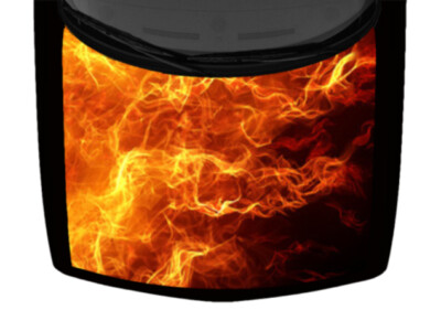 Fire Orange Flames Truck Hood Wrap Vinyl Car Graphic Decal 58"x65" US ...
