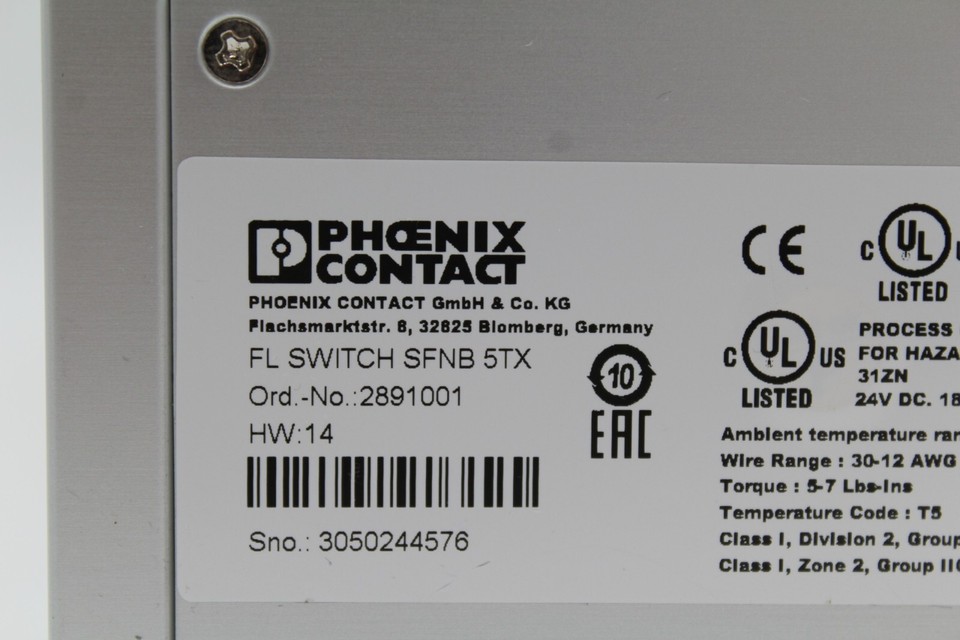 Phoenix Contact FL SWITCH SFNB 5TX Industrial Ethernet Switch | eBay
