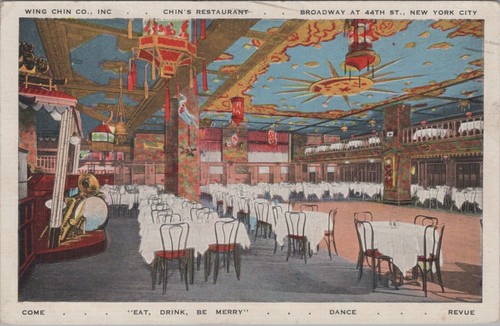 Wu Chin Chin's Restaurant Interior NYC Guide To Street Numbers postcard ...