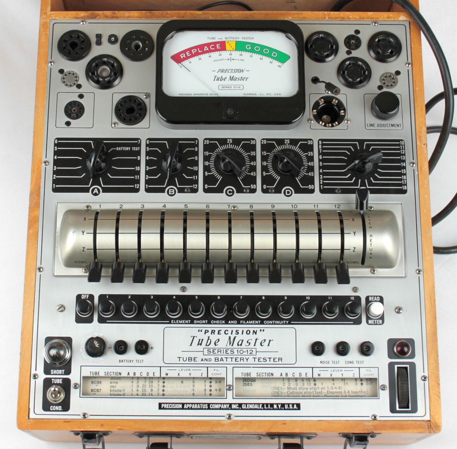Precision 10-12 Tube Tester Meter Scale Faceplate (Later Version) | eBay