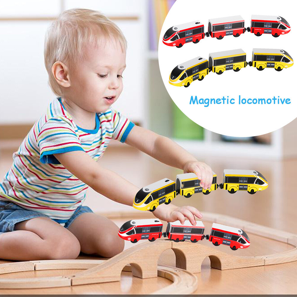 Electric Train Toys Battery Operated Locomotive Magnetic Track Car Toy ...