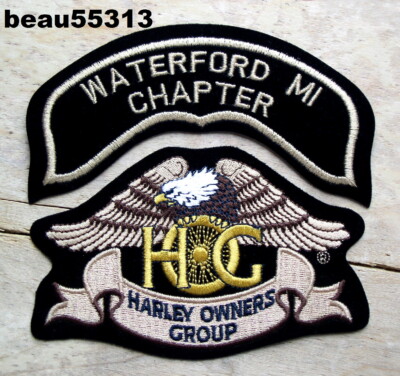 ⭐HARLEY OWNERS GROUP HOG "WATERFORD MICHIGAN" CHAPTER VEST JACKET PATCH ...