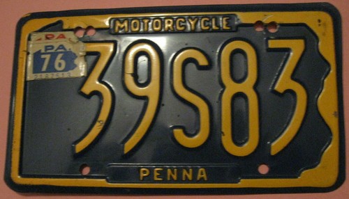 1976 PA Pennsylvania Motorcycle License Plate - CLEAR and VALID to be ...