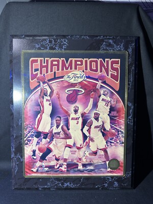 Miami Heat 2012-2013 NBA Championship Plaque Dwayne Wade, Lebron James ...