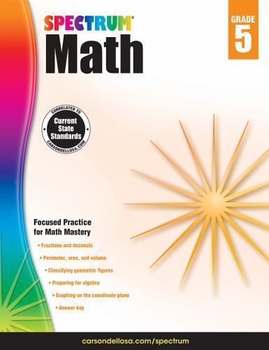 Spectrum Math, Grade 5 by Spectrum (2014, Trade Paperback) for sale ...