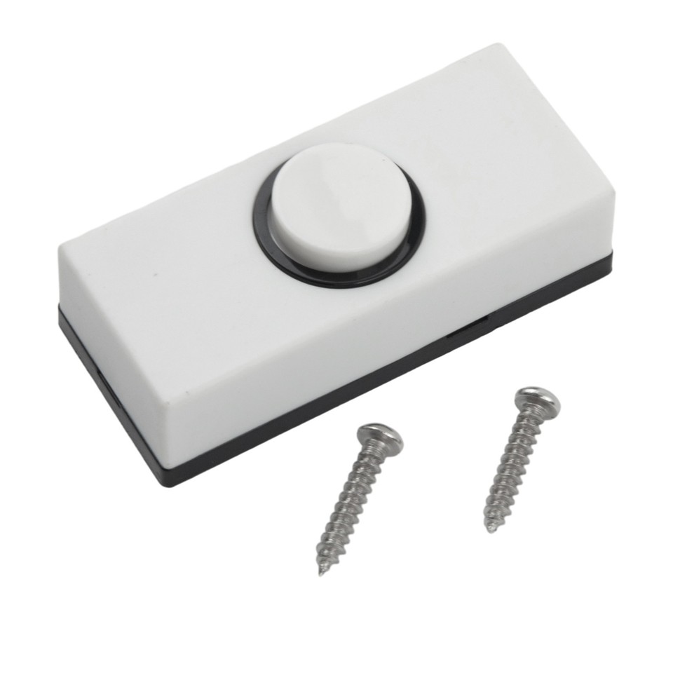 Plastic Door-Bell Chime Push Press Button White Inserts Wall Hard ...