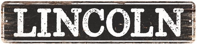 LINCOLN Personalized Chic Metal Sign Home Decor Cities 4x18 ...