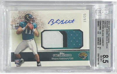 2011 Topps Precision Jumbo Relic Green Blaine Gabbert RC /25 BGS 8.5 w ...
