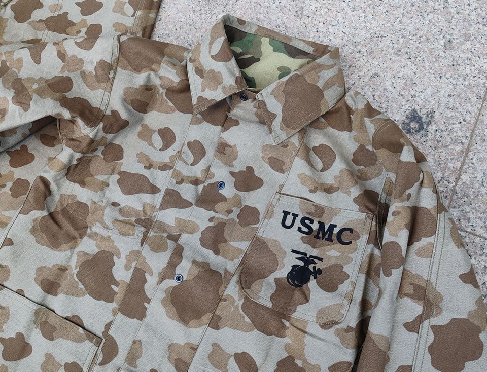 USMC P42 WW2 HBT Frogskin Camouflage Reversible Jacket TROUSERS SET ...