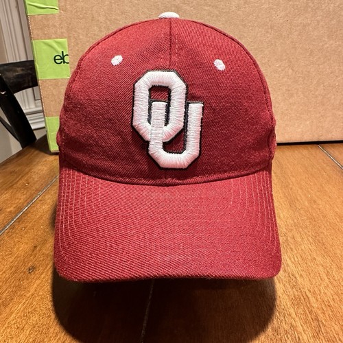 Vtg Oklahoma Sooners Fitted Hat Cap 7-1/4 NCAA Football Zephyr Red Wool ...