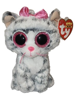 NM* Ty Beanie Boos KIKI the Grey Striped Tabby Cat 6" NMWMT Plush ...