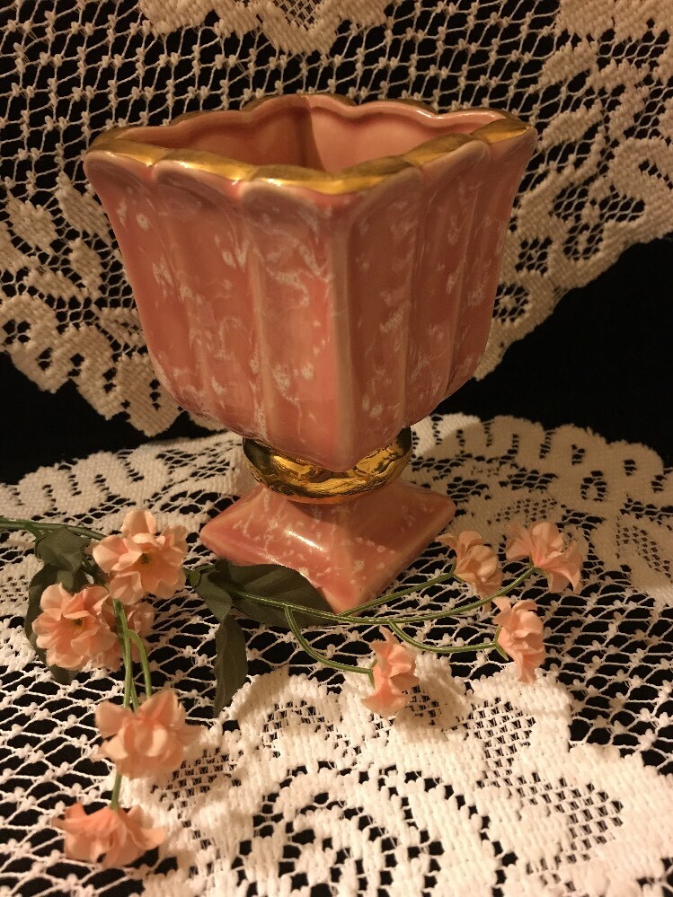 Vintage Shafer Pottery 18 Gold Trimmed Planter | eBay