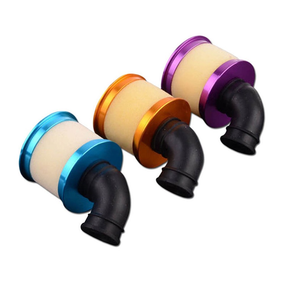 For Nitro Powered 1/10 RC Car Metal Engine Air Filter Spare Carburetor ...
