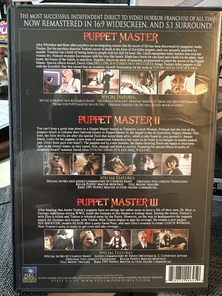 Puppet Master 1-3 Remastered Edition (DVD) Paul Le Mat William Hickey NEW SEALED 859831006459 | eBay