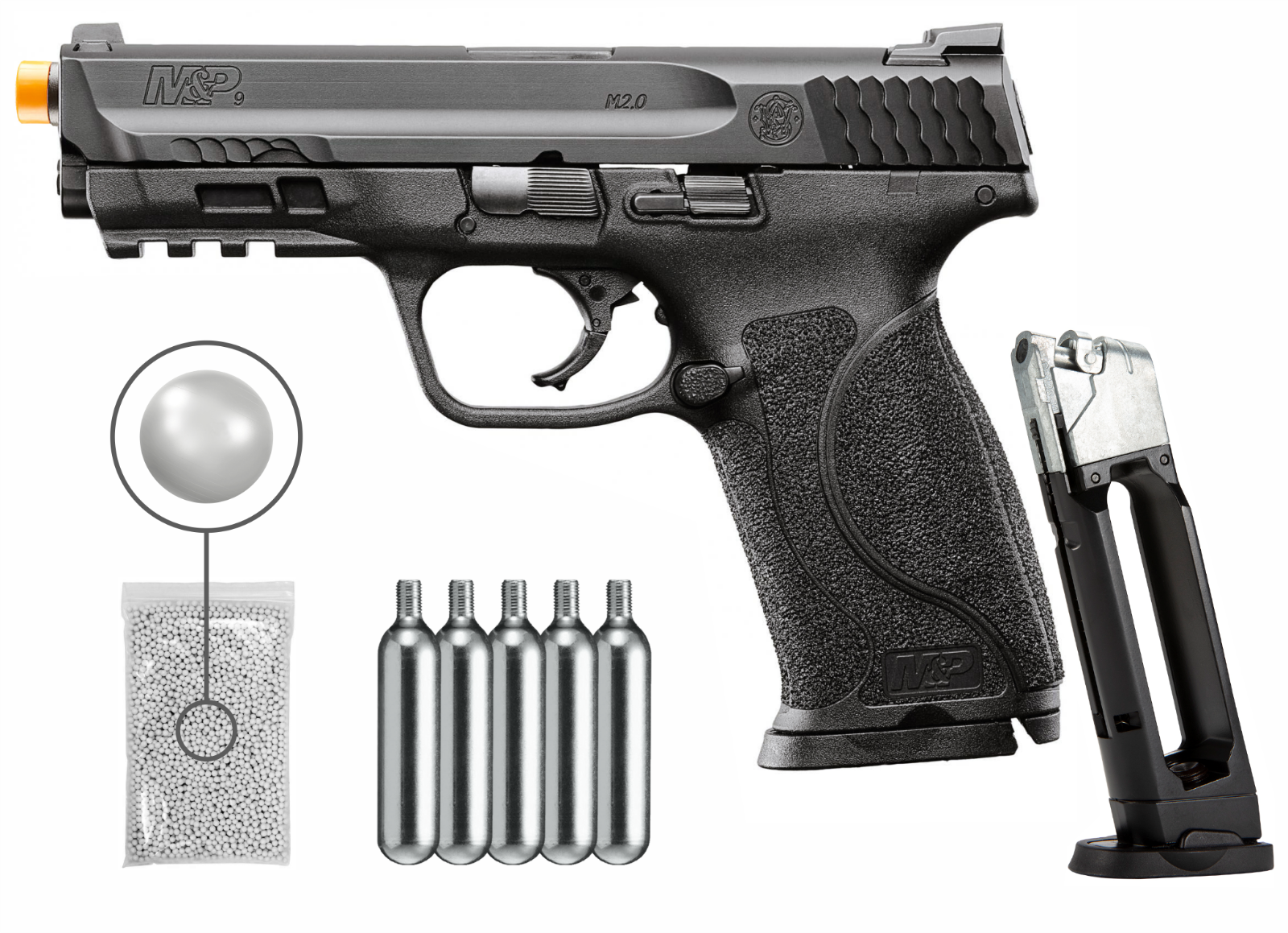 Umarex S&W M&P9 M2.0 Blowback BB Airsoft Pistol with CO2 and Spare Mag ...