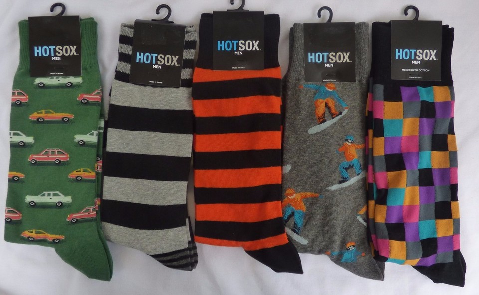 HOT SOX - Men's Crew Socks - Choose Your Colors - Assorted Designs ...
