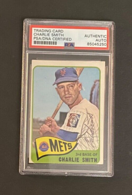 1965 Topps #22 Signed Charlie Smith New York Mets-PSA/DNA POP 2 | eBay