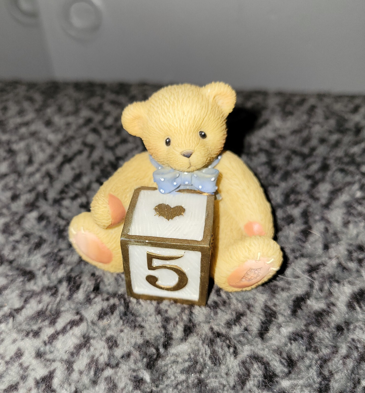 Cherished Teddies BEAR HOLDING NUMBER 5 BLOCK Miniature, 1998 ed | eBay