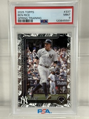 2025 Topps BEN RICE Spring Training Variation PSA 9 #337 Yankees | eBay