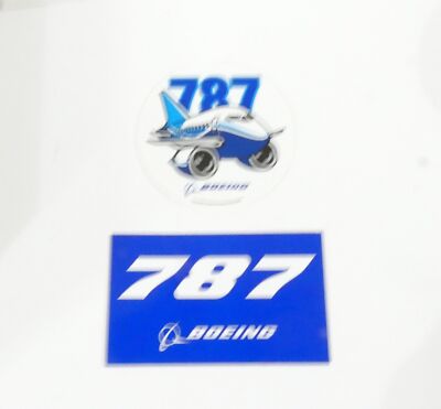 BOEING 787 BLUE VINYL STICKER AND 3" PUDGY ROUND STICKER Aviation Jets ...