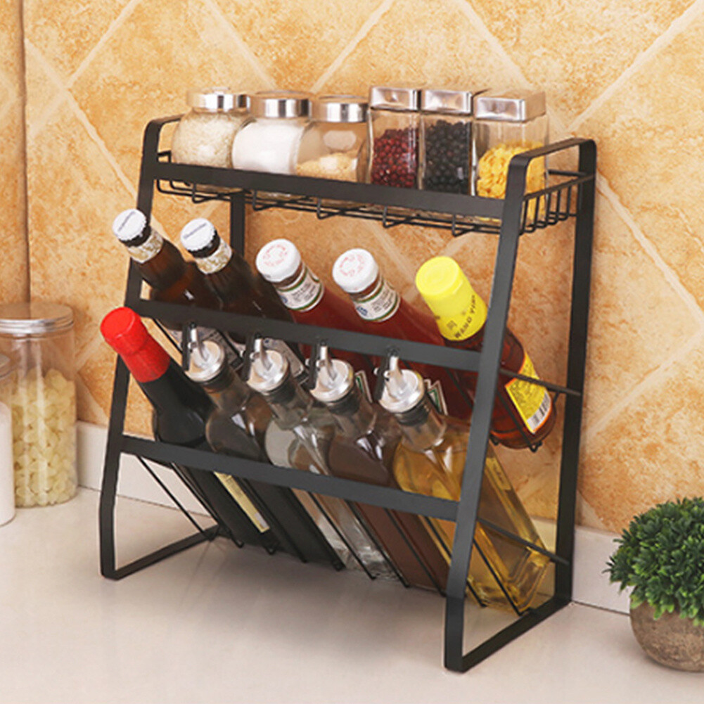 3 Tier Spice Herb Jars Stand Sauce Bottle Rack Holder Kitchen Storage ...