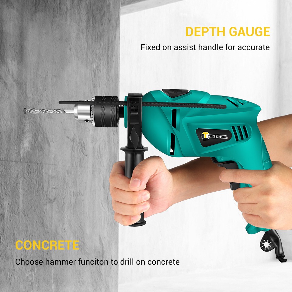 850W Electric Power Hammer Drill 27pc Kit Tool Set Impact Hammer 13mm ...