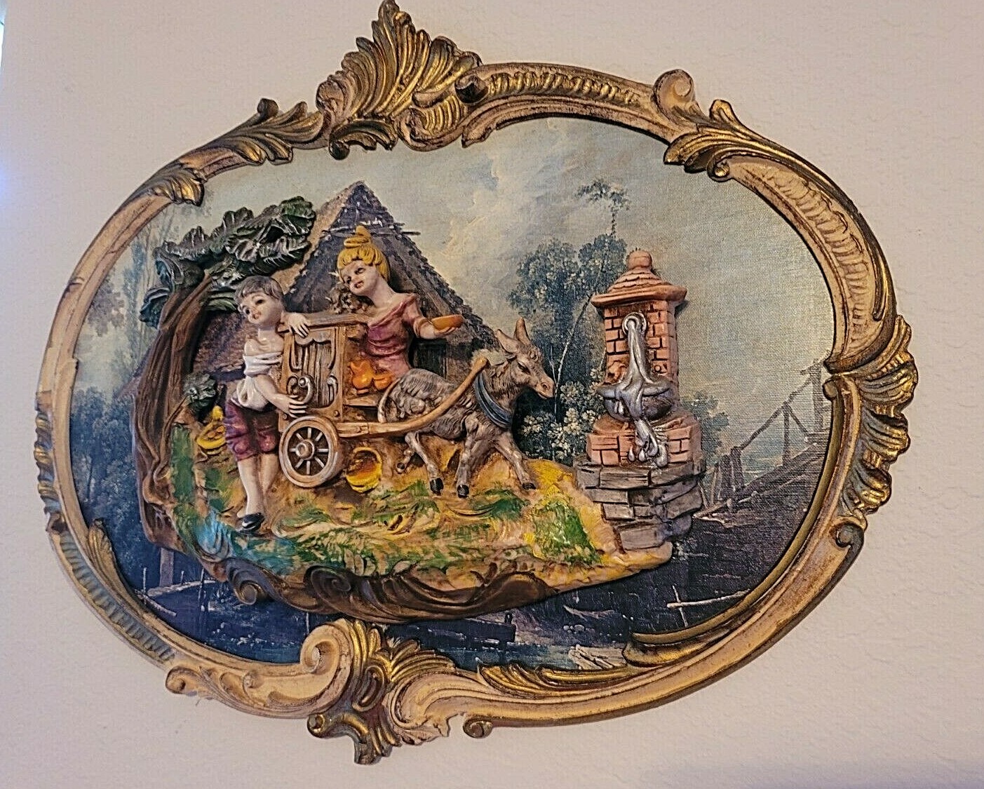 Vintage 3D Empire Wall Plaque Ornate Rococo Frame Decor Italy Art Rare ...