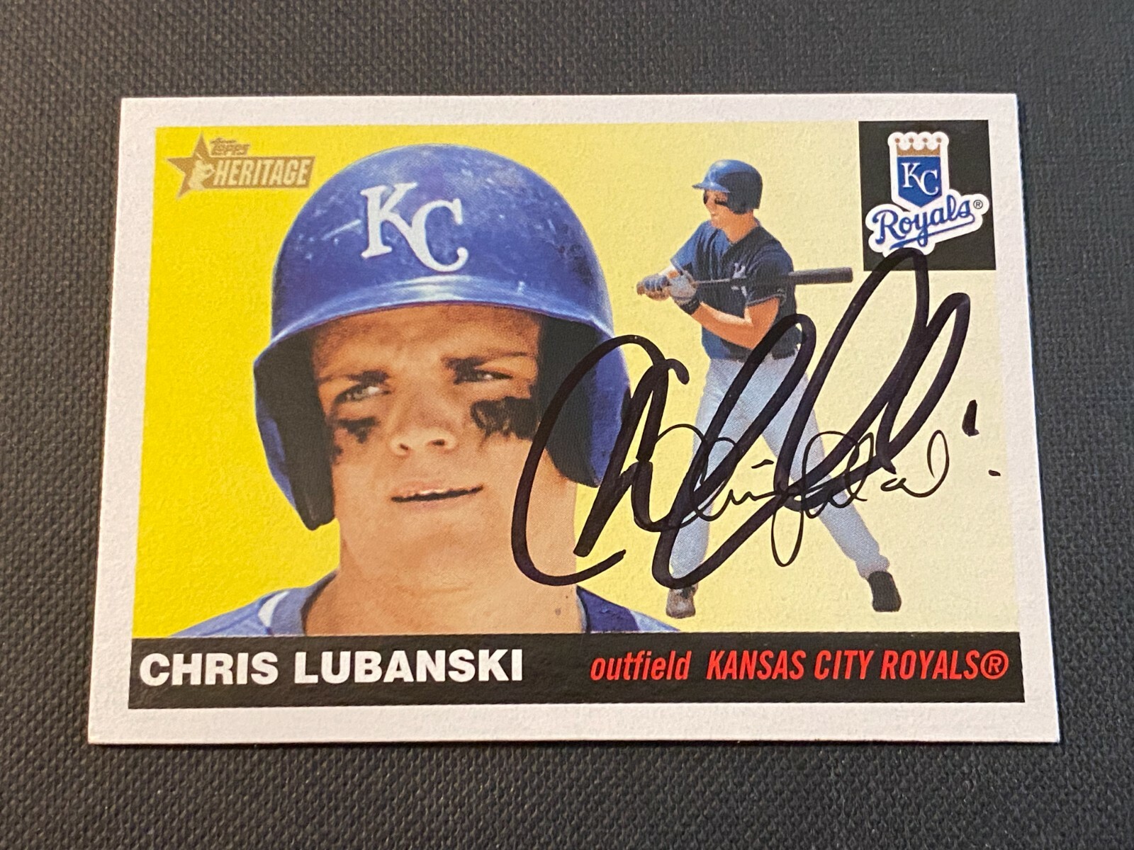 Chris Lubanski Signed 2004 Topps Heritage Card Auto KC Royals Autograph ...