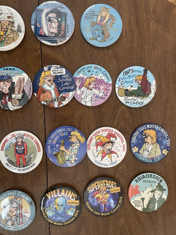 Gary Trudeau saranac lake winter carnival buttons X 30 Doonesbury | eBay