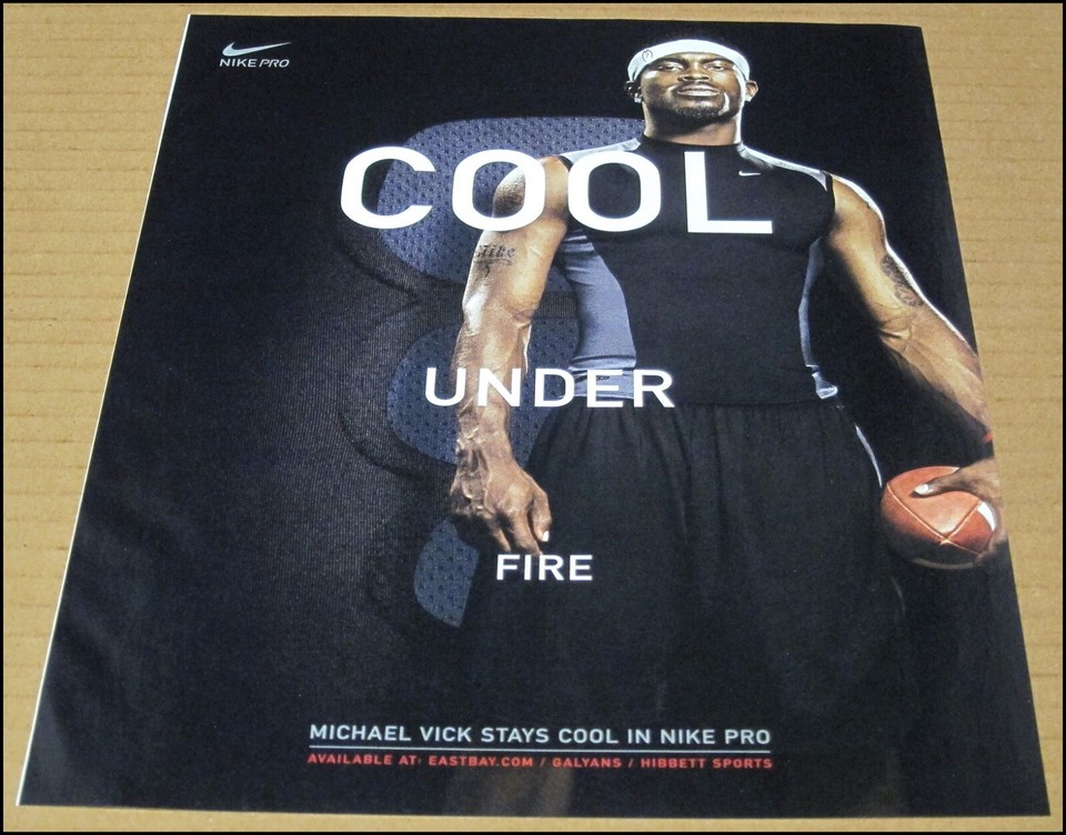 2004 Michael Vick Nike Pro Apparel Print Ad Advertisement VTG Atlanta ...