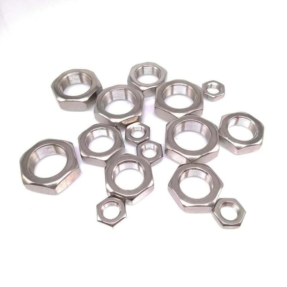 20pcs M16 x 1.0mm Fine Thread Hex Half Thin Jam Nuts A2 304 Stainless ...