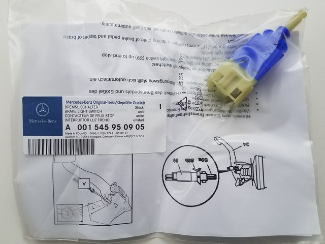 Mercedes (98-04) Brake Light Switch GENUINE w163 w202 w208 pedal safety ...