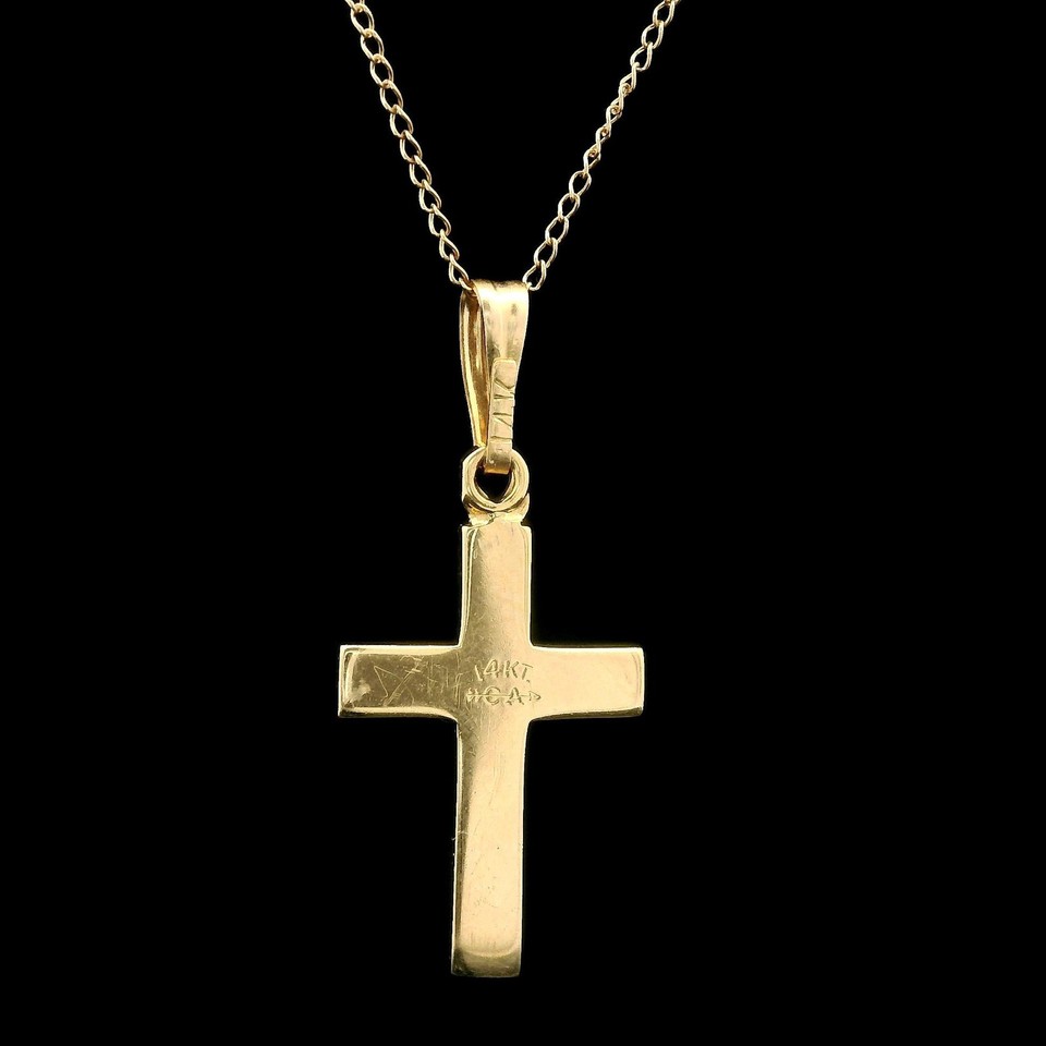 Vintage 14k Yellow Gold Hand Etched Florentine Finish Cross Pendant ...