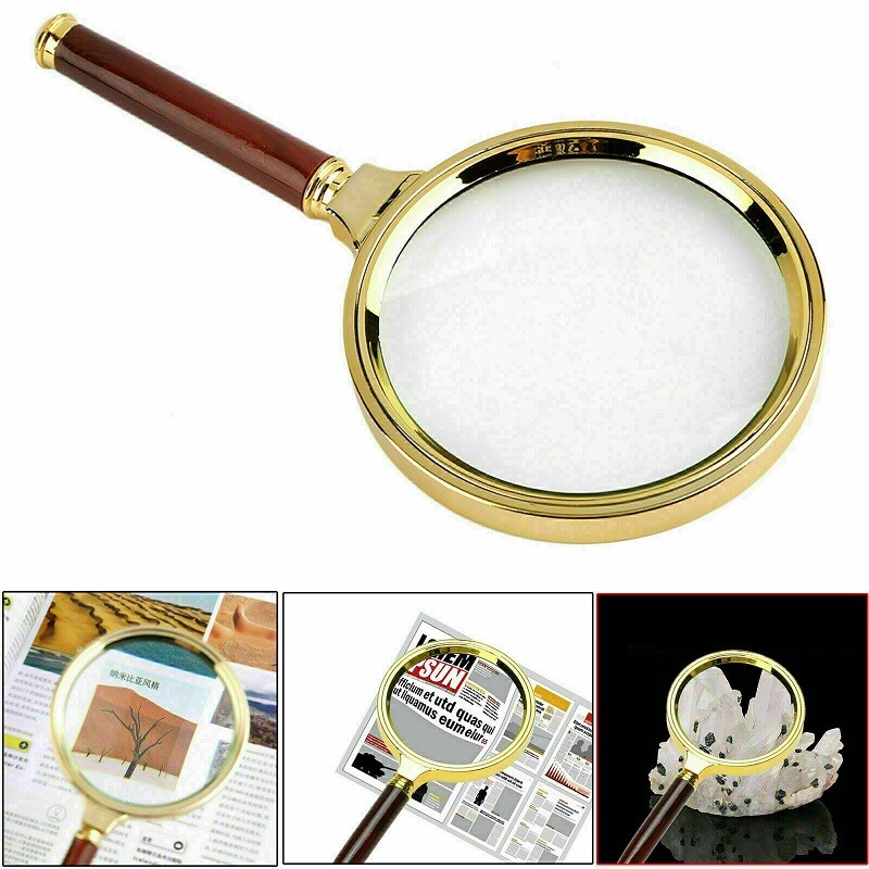 60/70/80/90/100mm 15x Magnifying Glass Handheld Aid Big Large Reading ...
