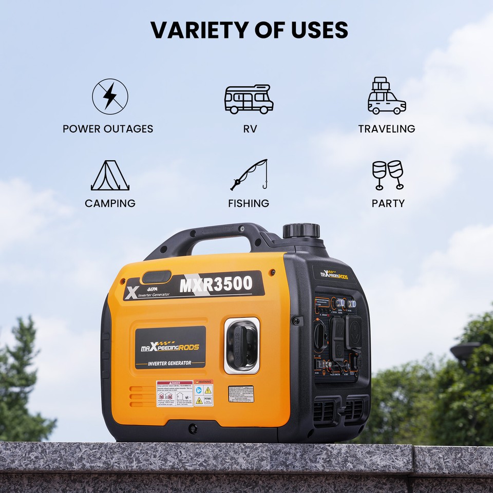Super Quiet 3500 Watt Portable Inverter Generator with CO Shut Down ...
