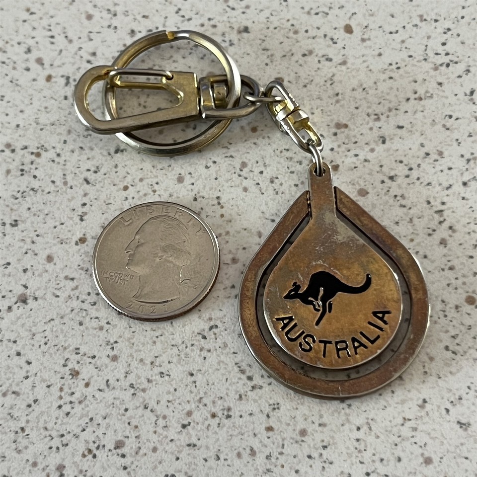 Australia Travel Souvenir Kangaroo Well Used Keychain Key Ring #47449 ...