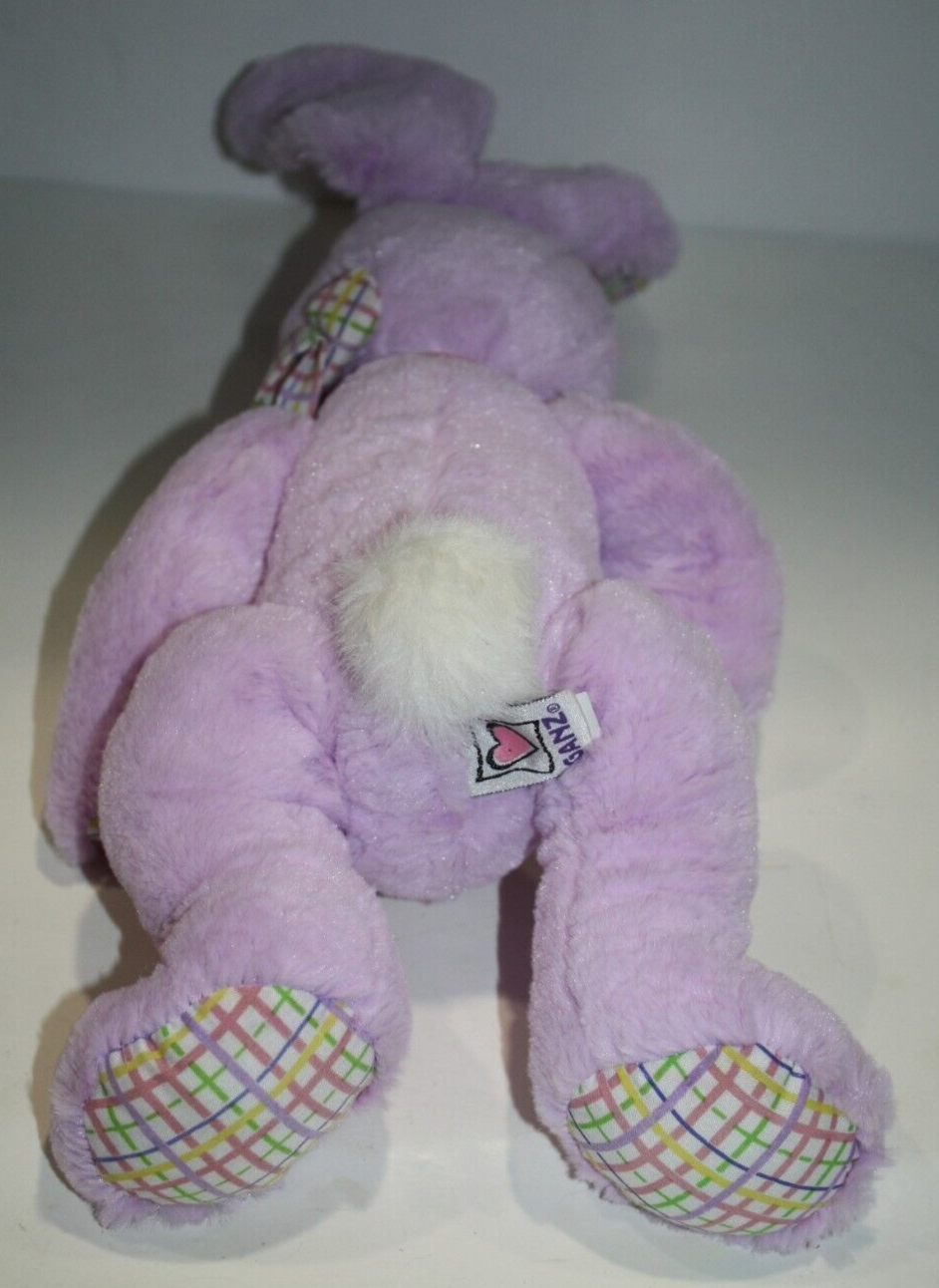Ganz Pitter Patterns Easter Bunny Rabbit HE9432 Purple Plush Plaid Ears ...