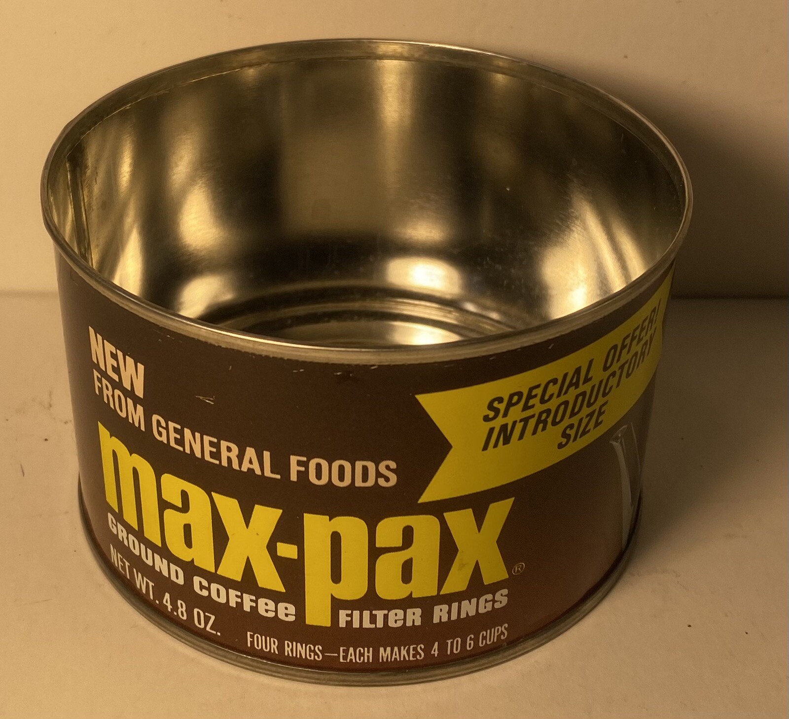 Vintage max-pax Coffee filter rings Tin Can No Lid Maxwell House ...