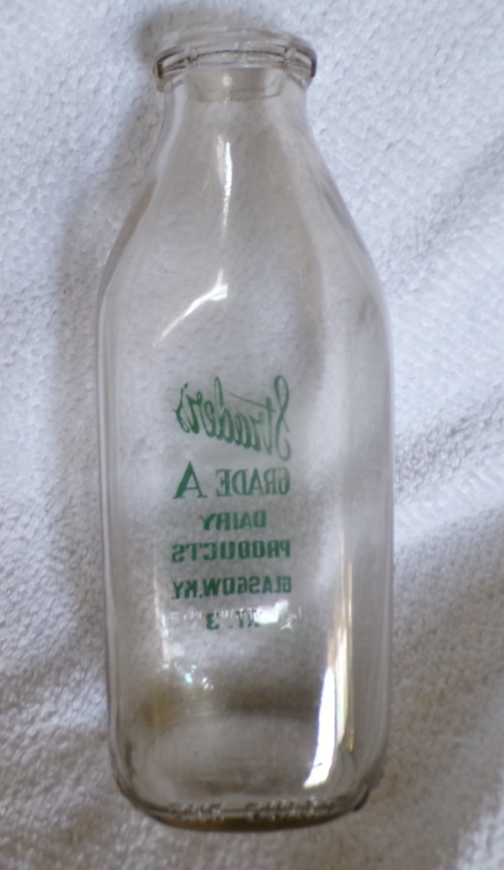 Vintage Milk Bottle: Strader's Grade A Dairy Products of Glasgow ...