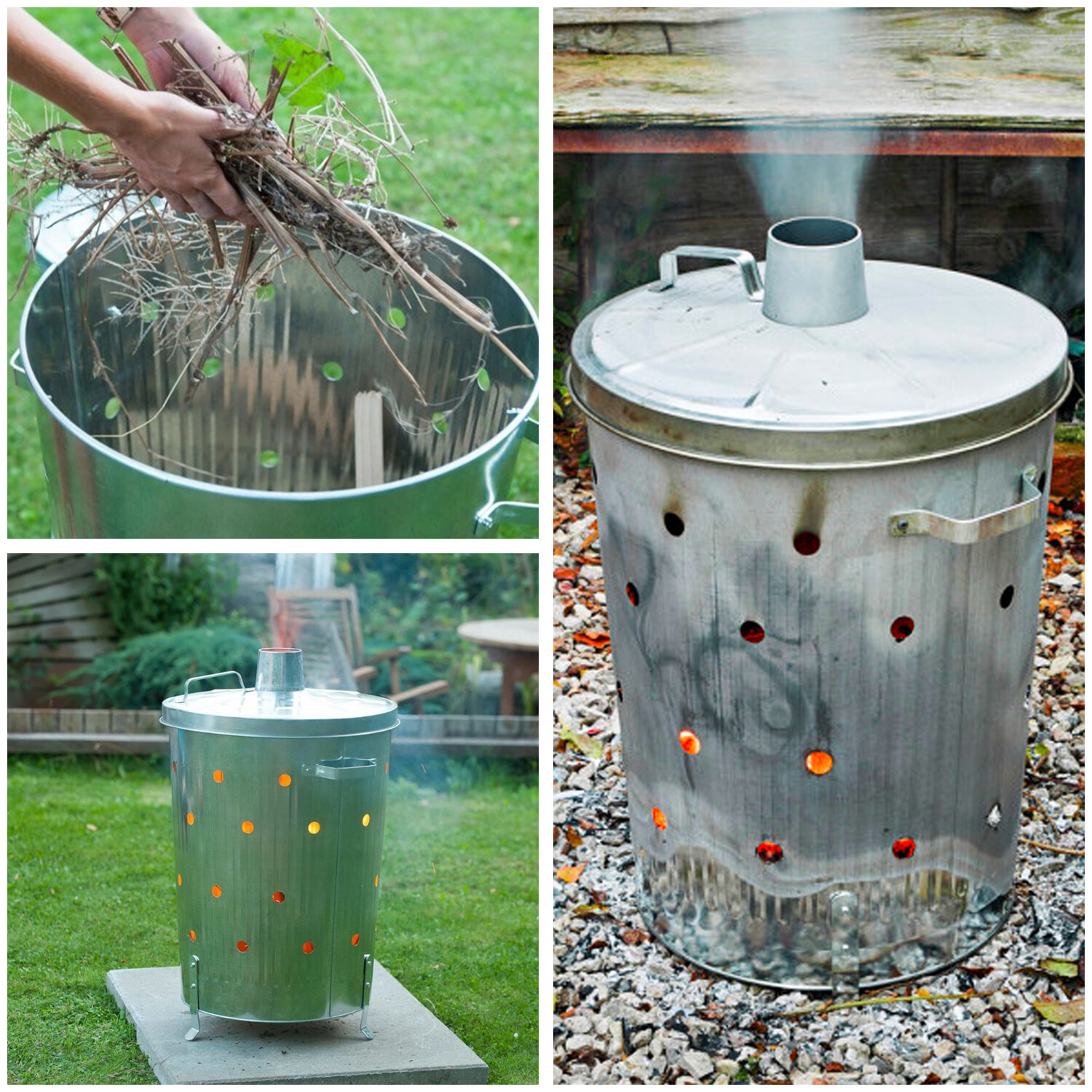 90L Large Galvanised Garden Metal Incinerator and shovel Bucket | eBay UK